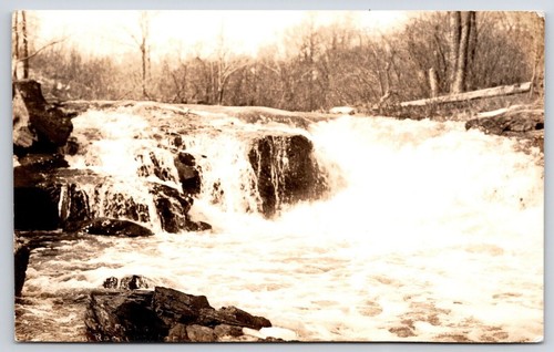 1944 Waterfalls Fast Flowing Water Rockport Maine RPPC Real Photo ...