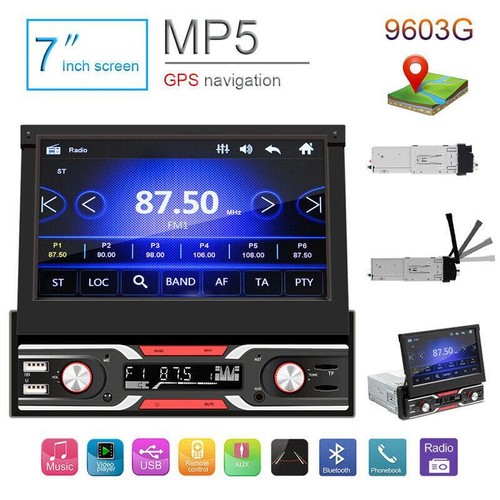 7" Retractable Car MP5 Player Touch Screen GPS Navi Radio FM USB for ...