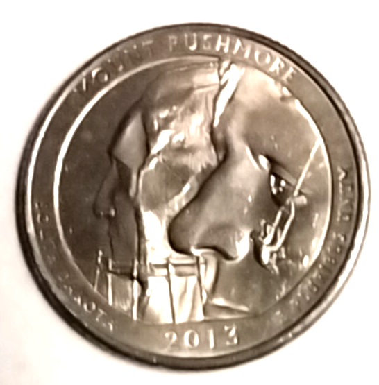 2013 D Washington quarter ATB South Dakota, Mount Rushmore circulated ...