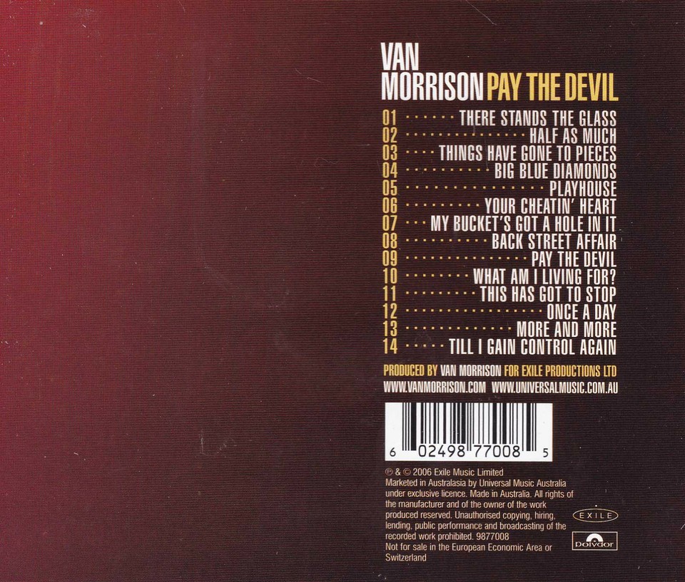 VAN MORRISON Pay The Devil CD New SirH70 | eBay