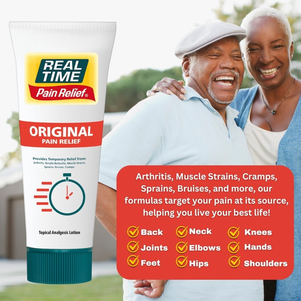 Real Time Pain Relief ORIGINAL PAIN RELIEF Pain Cream 5oz Tube. 100% ...