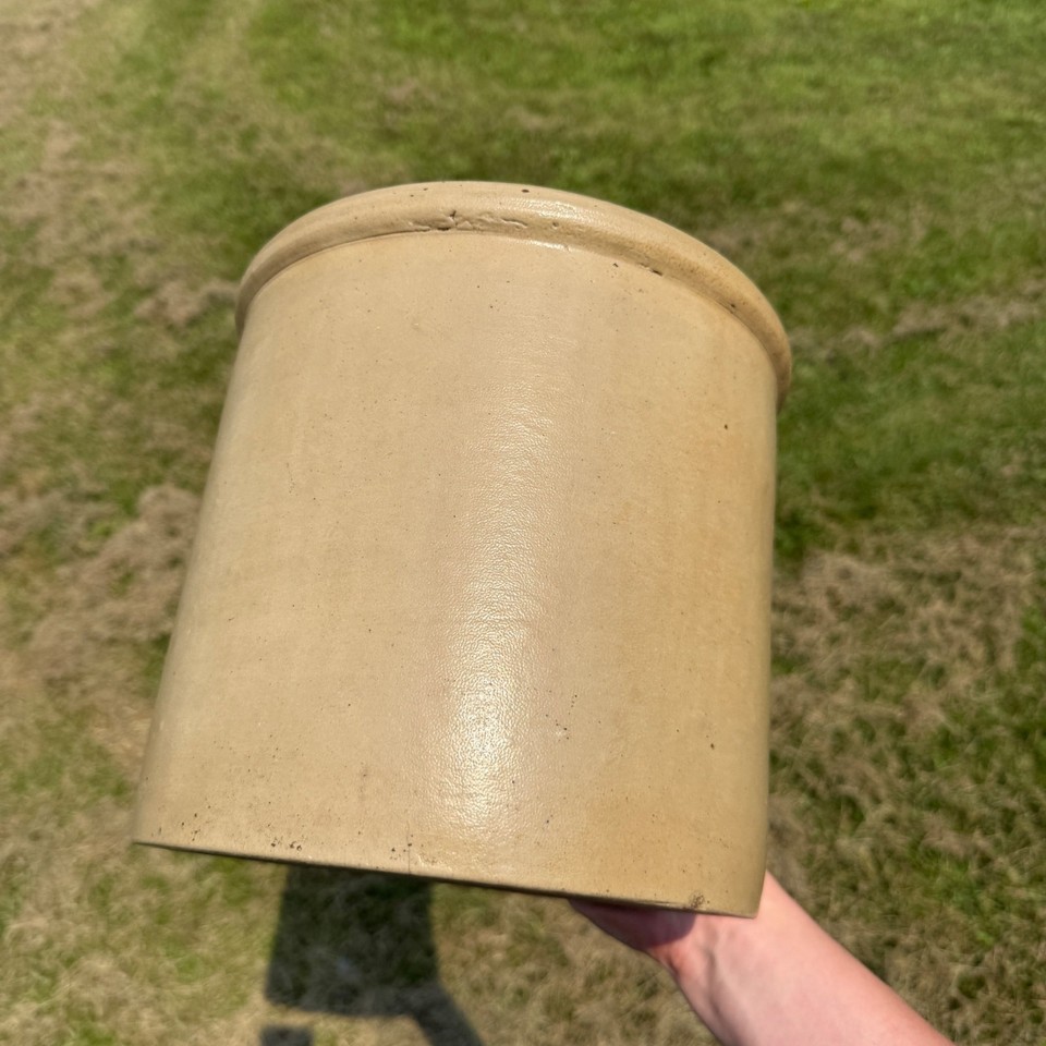Antique 2 Gallon Double P Target Red Wing Crock Stoneware Bottom Signed ...
