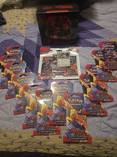 Pokemon TCG Destined Rivals 3 Pack Blister 1 Elite Trainer Box 12 ...