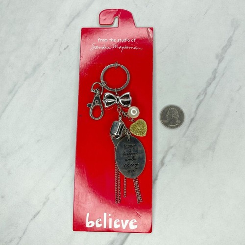 Sandra Magsamen Believe Keep Calm and Carry On Keychain Keyring | eBay