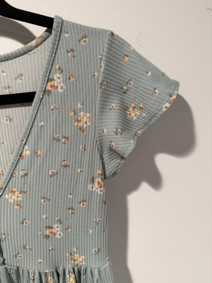 Jessica Simpson Green Floral Babydoll Sundress Medium | eBay