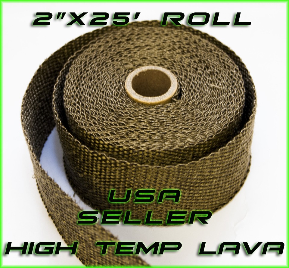THERMAL ZERO LAVA EXHAUST WRAP HEADER PIPE HEAT INSULATION TAPE ROLL 2 ...