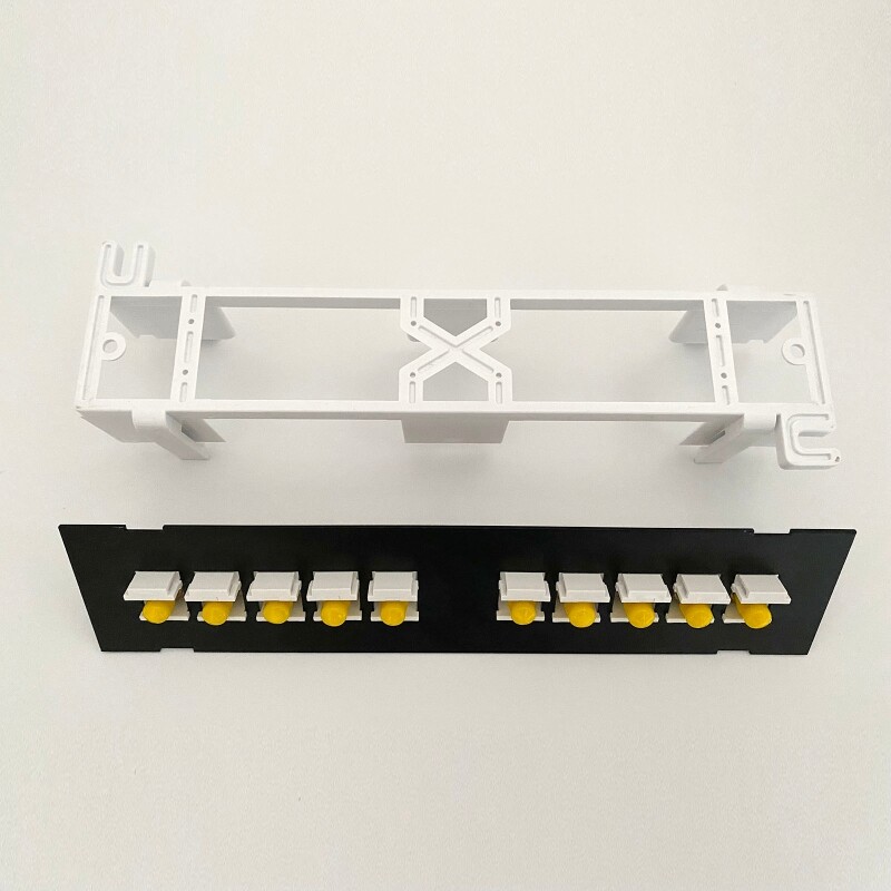 10-Port ST Unshielded Patch Panel Rackmount 10 x Gigabit RJ-45 Ethernet ...