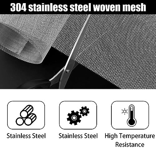 304 Stainless Steel Woven Metal Mesh Heat Resistant Wire Mesh Screen ...