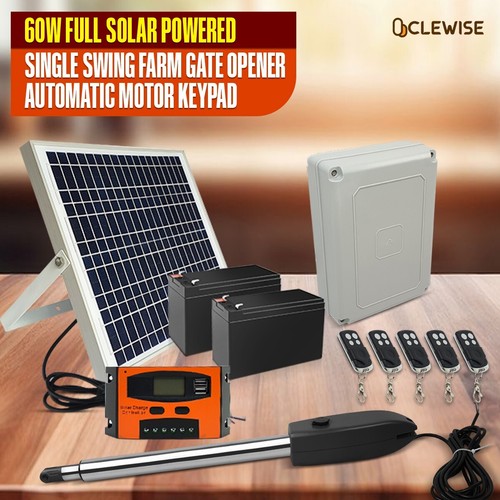 60W Full Solar Powered Single Swing Farm Gate Opener Automatic Motor ...