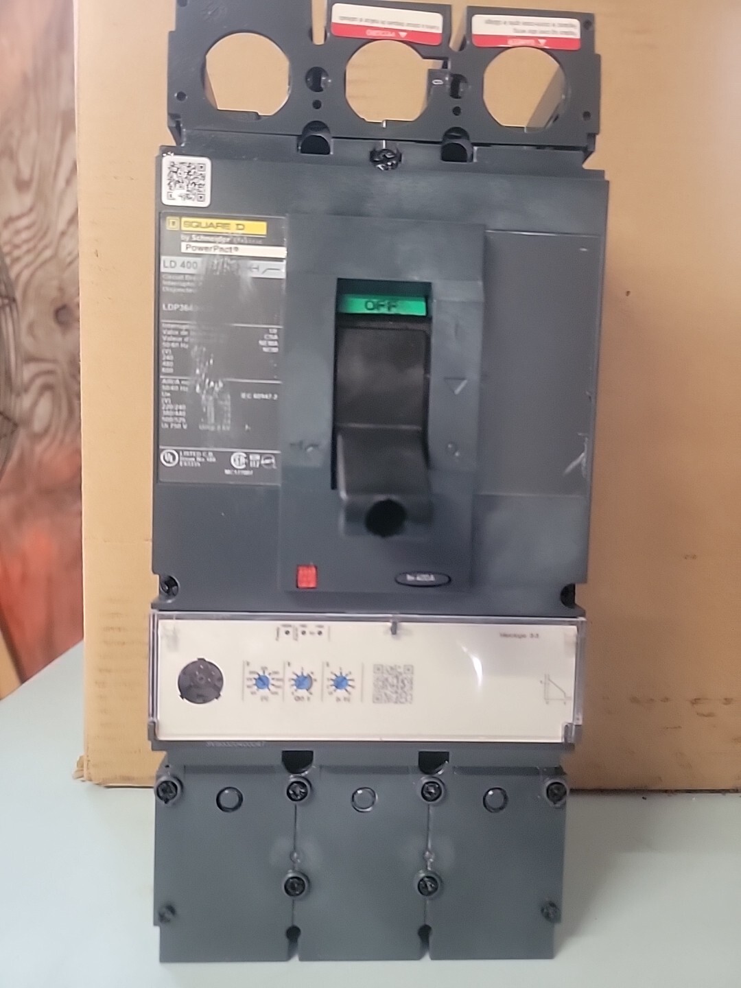 SQUARE D POWERPACT LDP36400CU31X CIRCUIT BREAKER 3 POLE 400 AMPS LD 400 ...