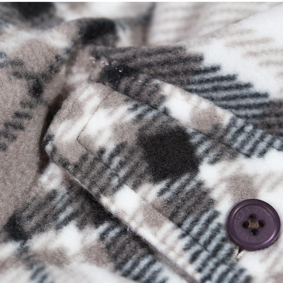 New Mens Overshirt Button Up Long Sleeve Shacket Pocket Casual Check ...