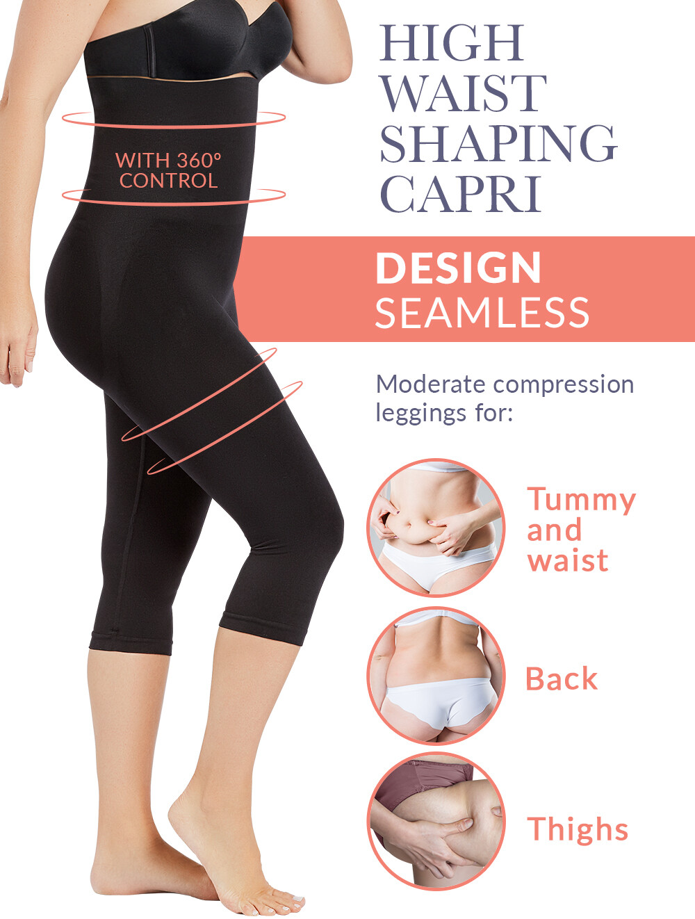 Fajas colombianas Women shapewear HIGH WAIST CAPRI Body shaper slimming ...