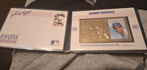 Sandy Koufax 1996 23kt Gold Stamp & 1st Day Issue Postcard SSCA Booklet ...