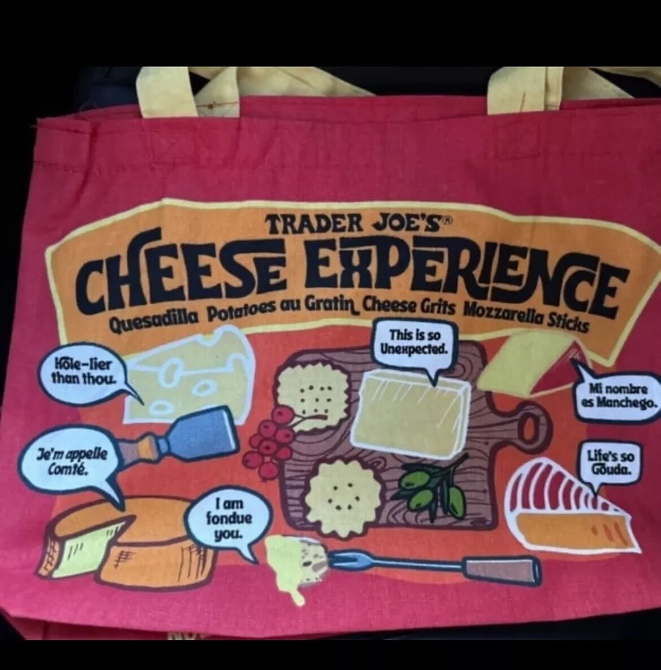 Trader Joe's Bag Reusable Canvas NEW Cheese Adventures shopping Heavy ...