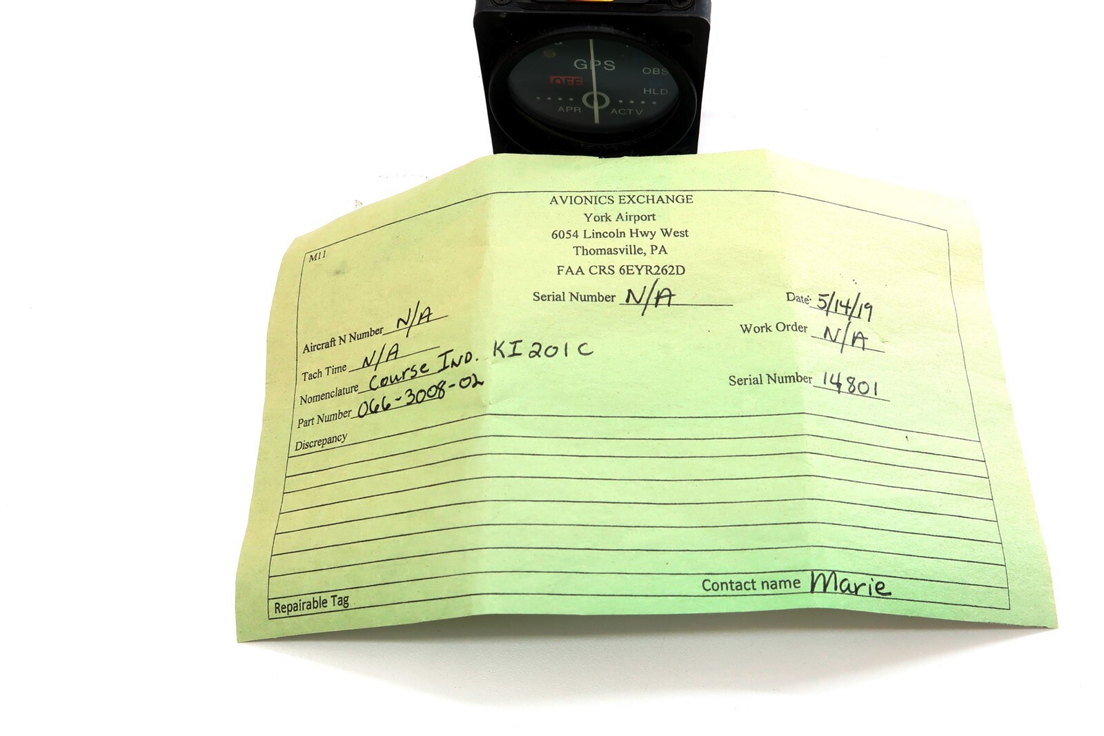 Mid-Continent MD40-65L Course Deviation Indicator PN 2010056 Removed ...