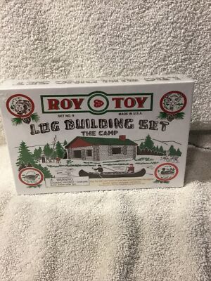 NEW Sealed Hand Cut Pine Log Building Set No. 9 by ROY TOY The Camp AGE ...