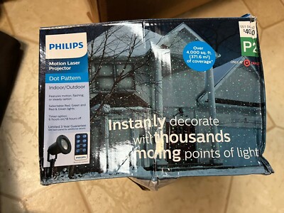 PHILIPS Motion Laser Projector Dot Pattern Red & Green Christmas Lights ...