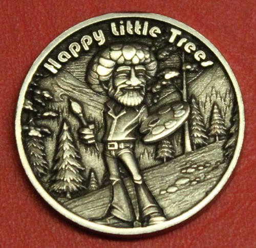 HOBO Nickel Bob Ross Happy Little Trees Made from a Real US Nickel | eBay