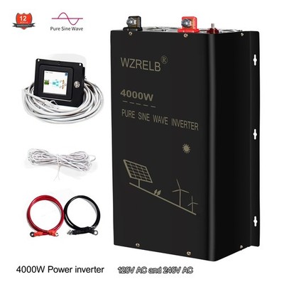 Split Phase Pure Sine Wave Power Inverter 4000W 24V DC to 120V 240AC ...