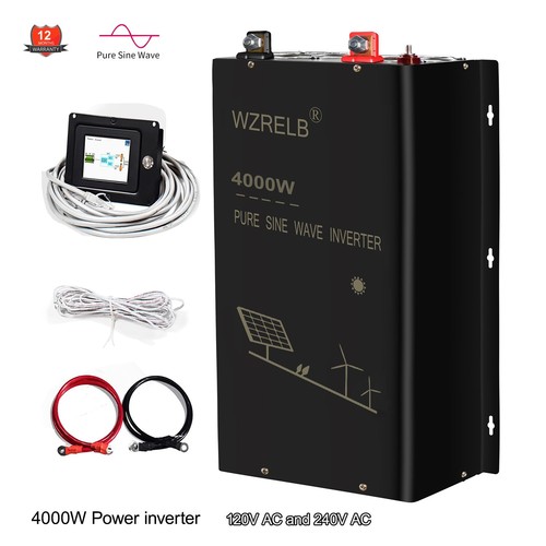 Split Phase Pure Sine Wave Power Inverter 4000W 24V DC to 120V 240AC ...