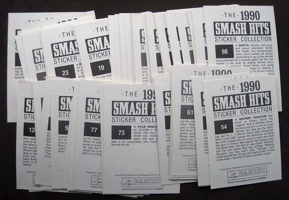 SMASH HITS 90 - PANINI - 1990 - BUNDLE OF 65 STICKERS - VG+ | eBay UK