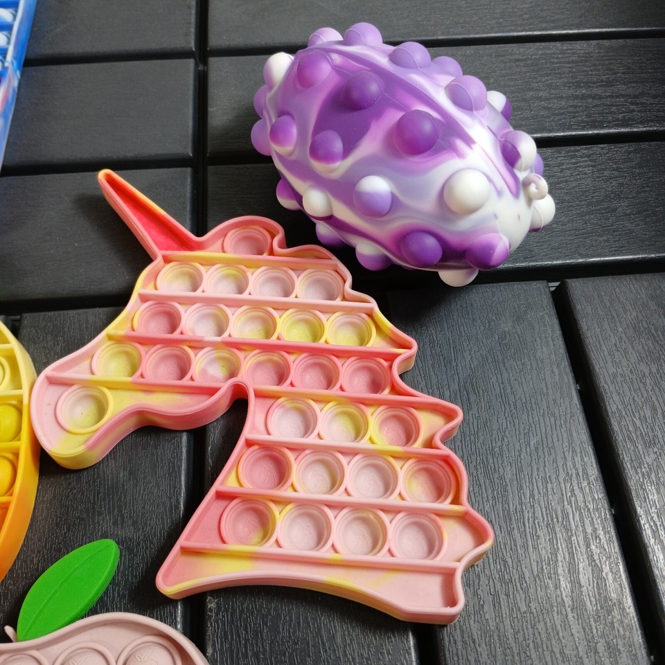 Popping Fidget Bubble Sensory Pop It Popper Toy Silicone Lots of 7 - ZA ...