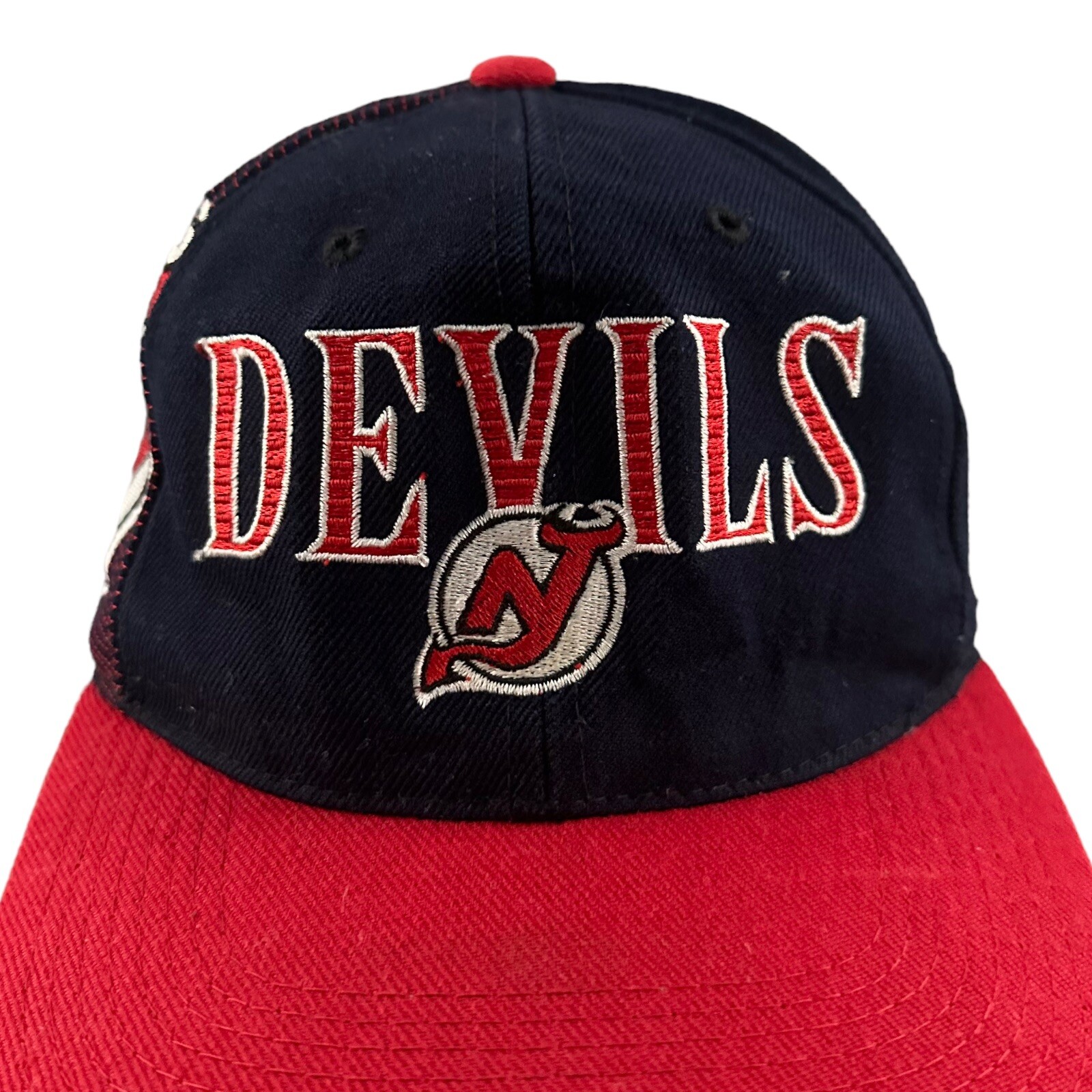 Vintage New Jersey Devils Mens Hat Cap Blue Red SnapBack Sports ...