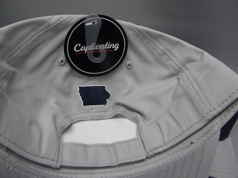 TWO STATE OF IOWA CAPS HATS ONE SIZE EMBROIDERED LOGOS 100% COTTON NEW ...