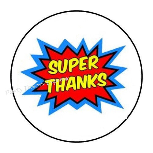 30 SUPER THANKS THANK YOU ENVELOPE SEALS LABELS STICKERS PARTY FAVORS 1 ...