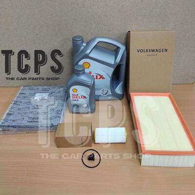 TO FIT VW TOURAN 1.8 TSI 2015+ GENUINE VW SERVICE KIT + 6L SHELL HX8 ...
