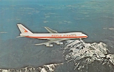 WORLD AIRWAYS BOEING 747C Airplane Postcard | eBay