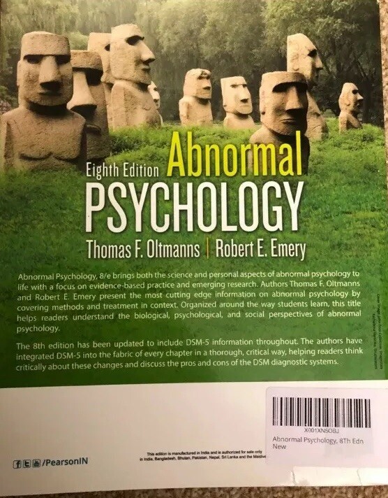 Abnormal Psychology Eighth Edition By Thomas F. Oltmans And Robert ...