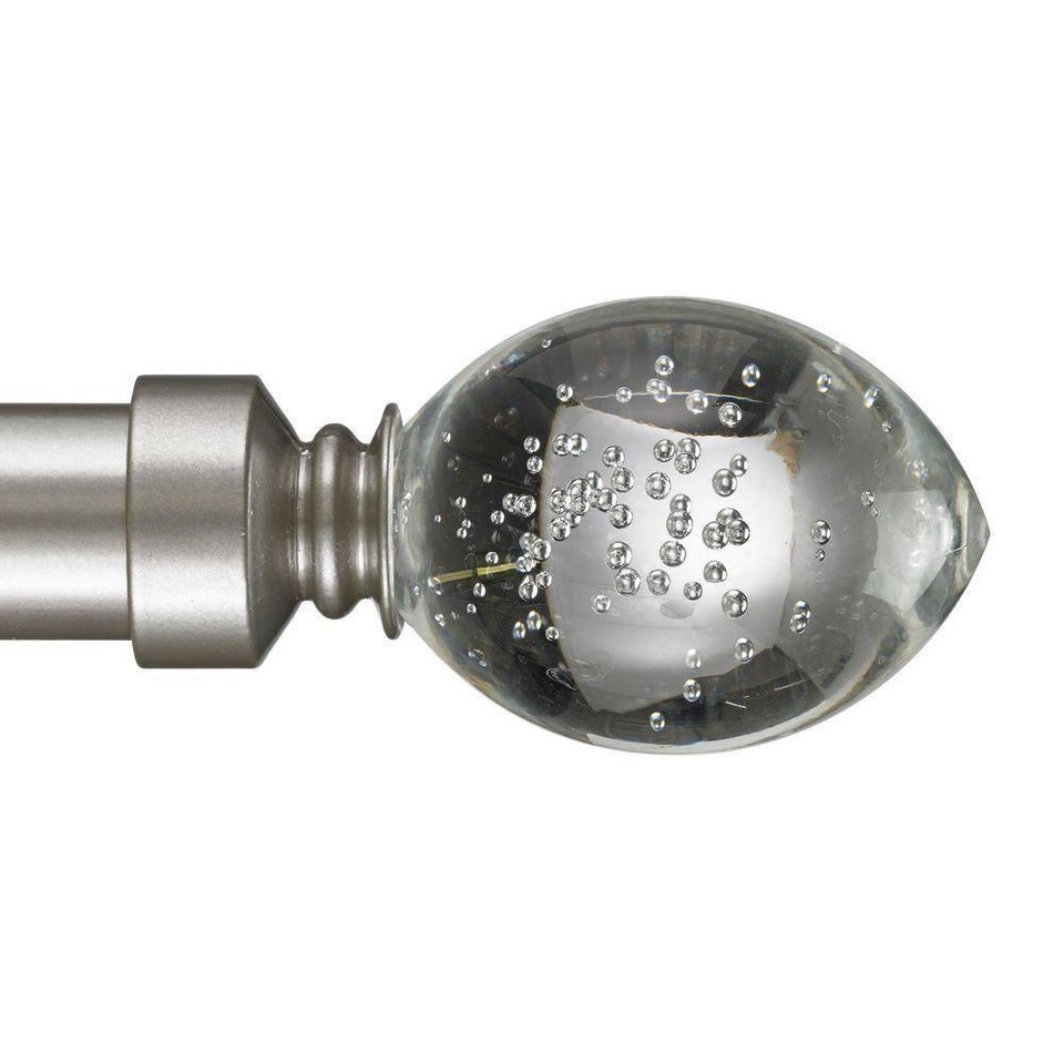 Art Decor Traverse Rod 84"x2" in Antique Silver w/Trans Lu Finial ...