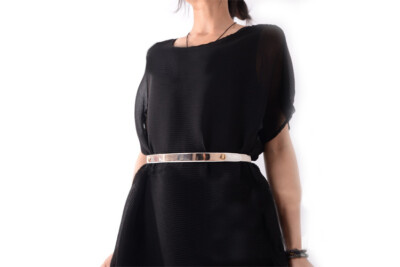 White Elastic Obi Waist Belt with Gold Plate – Ladies Fashion Accessory ...