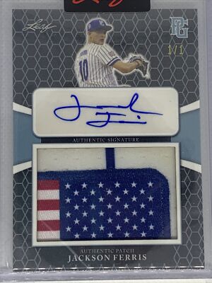 2021 LEAF PERFECT GAME BLUE JACKSON FERRIS FLAG PATCH AUTO # 1/1 | eBay