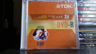 TDK DVD-R 2x speed 4.7GB sealed single disc with jewel case (crack on ...