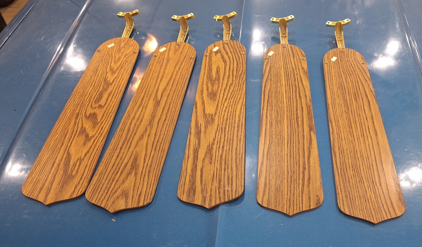 VTG Westinghouse/Hunter Ceiling Fan Blades 52” Brass Arms 5 Blade Set ...