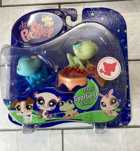Littlest Pet Shop Sportiest Tree Frogs Trampoline #805 #806 ...