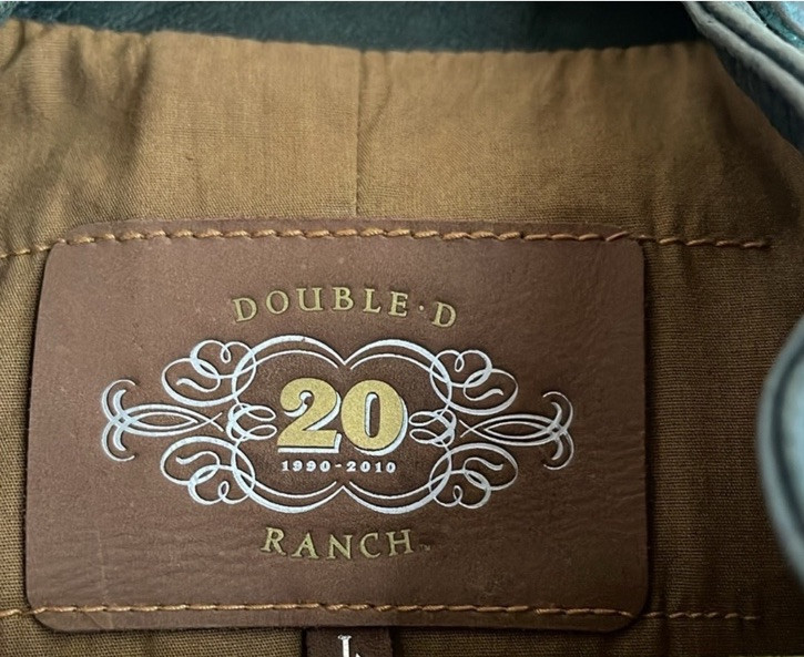 Double D Ranch Green Leather Studded Zip Duster Jacket Sz L Anniversary ...