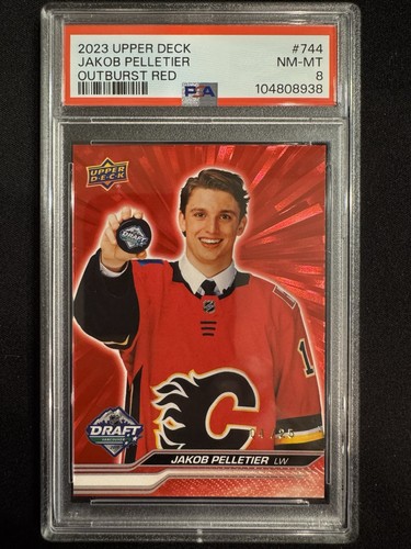2023-24 Upper Deck Outburst Red /25 JAKOB PELLETIER PSA 8 POP 1 | eBay
