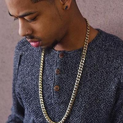 Mens Gold Thick Solid Heavy Hip Hop Stainless Miami Cuban Link Chain ...