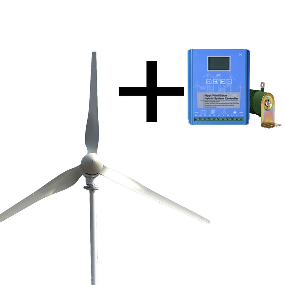 6000W Horizontal Wind Turbine Grid System With Grid Tie Power Inverter ...