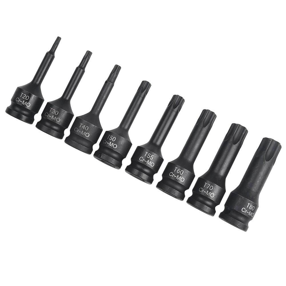 1/2Inch Drive Impact Torx Star-Bit Socket Sets T20/T30/T40/T50/T55/T60 ...