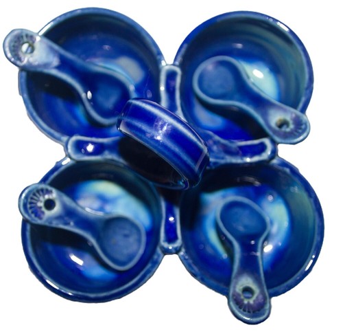 Preloved Ceramic Condiment Set With Spoons | eBay Australia