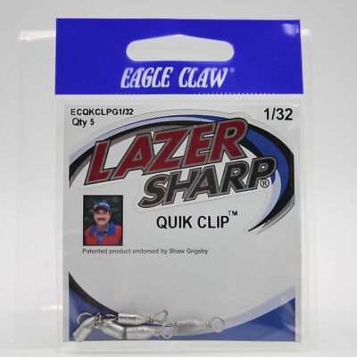 Eagle Claw Lazer Sharp HP Quik Clip Weight Shaw Grigsby ECQKCLPG1/32 Sz ...