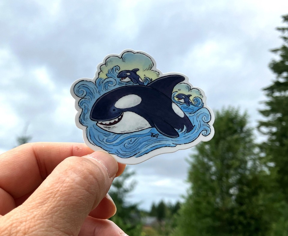 Killer Whale Sticker - Orca Decal - Animal Sticker - Tom Shannon ...