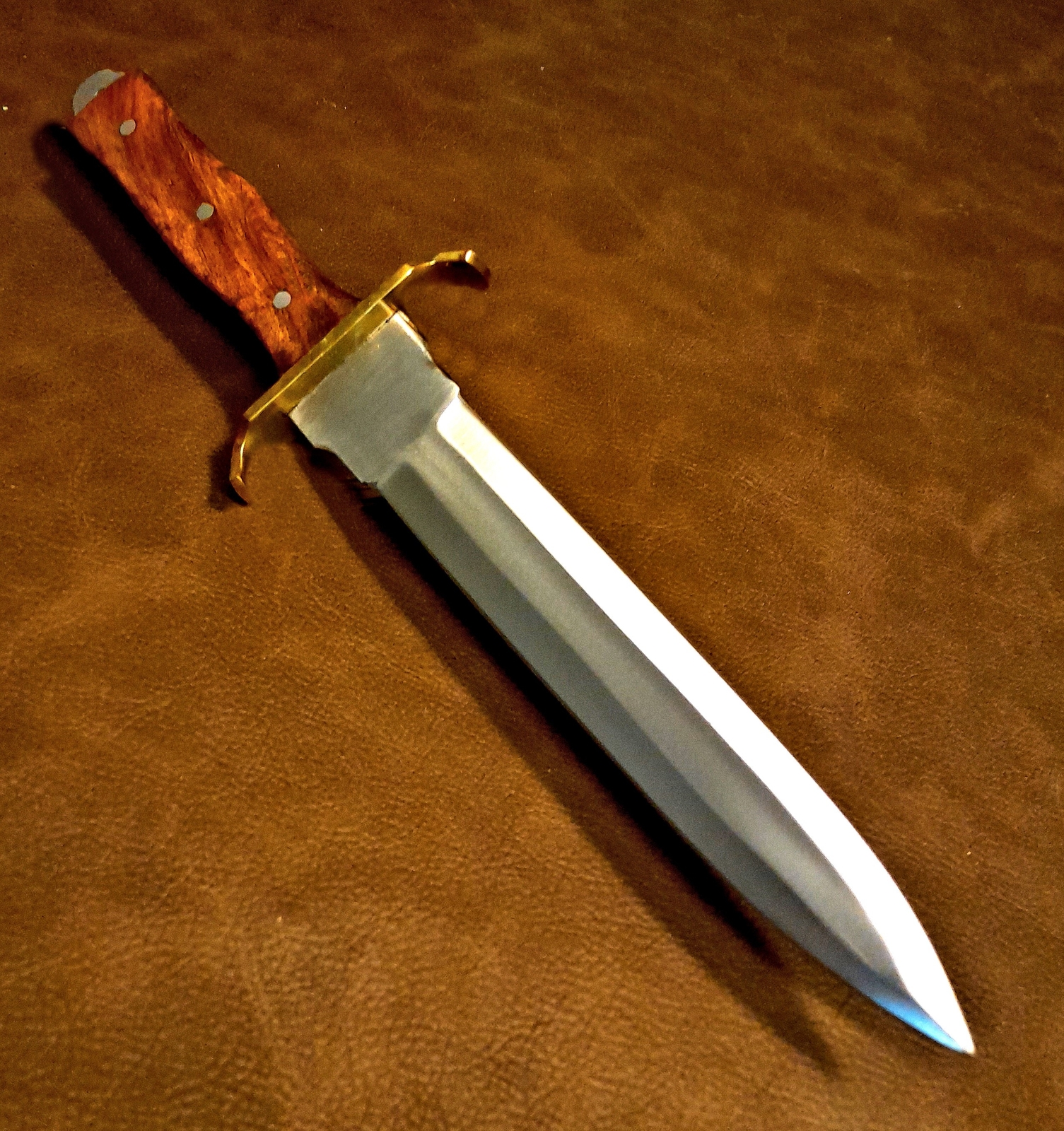 11.5" Combat Commando Dagger Double Edge Throwing Knife w/Leather ...