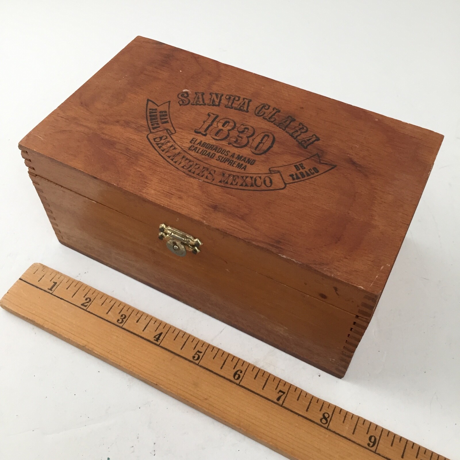 Vintage Wooden Santa Clara 1830 Cigar Box San Andres Mexico 8 x 6 inch ...