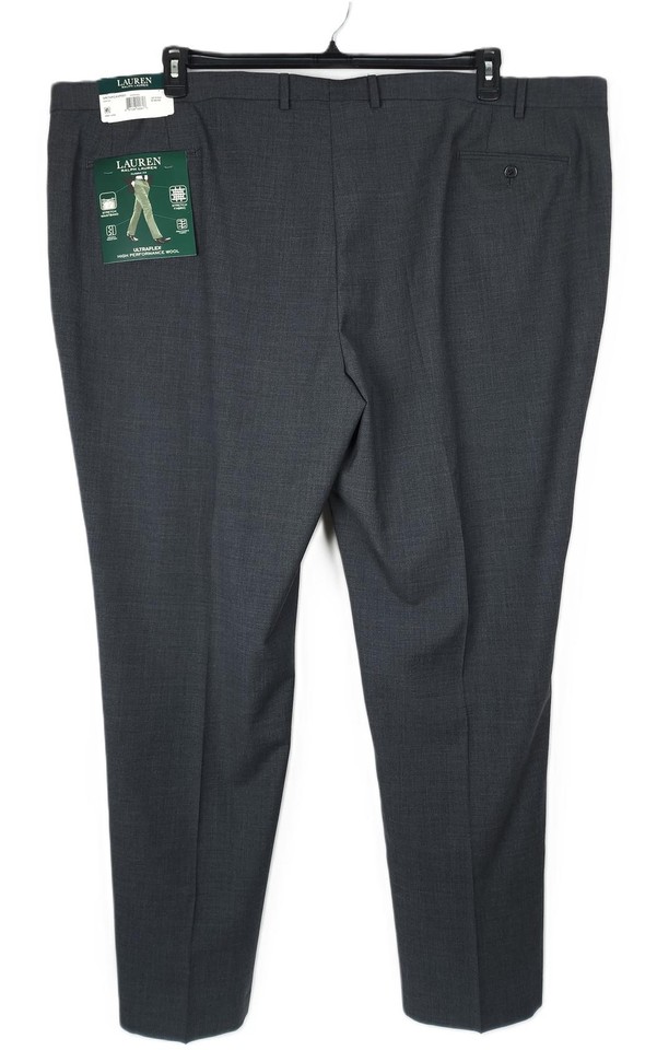 Lauren Ralph Lauren Classic-Fit Ultraflex Wool Dress Pants Charcoal ...