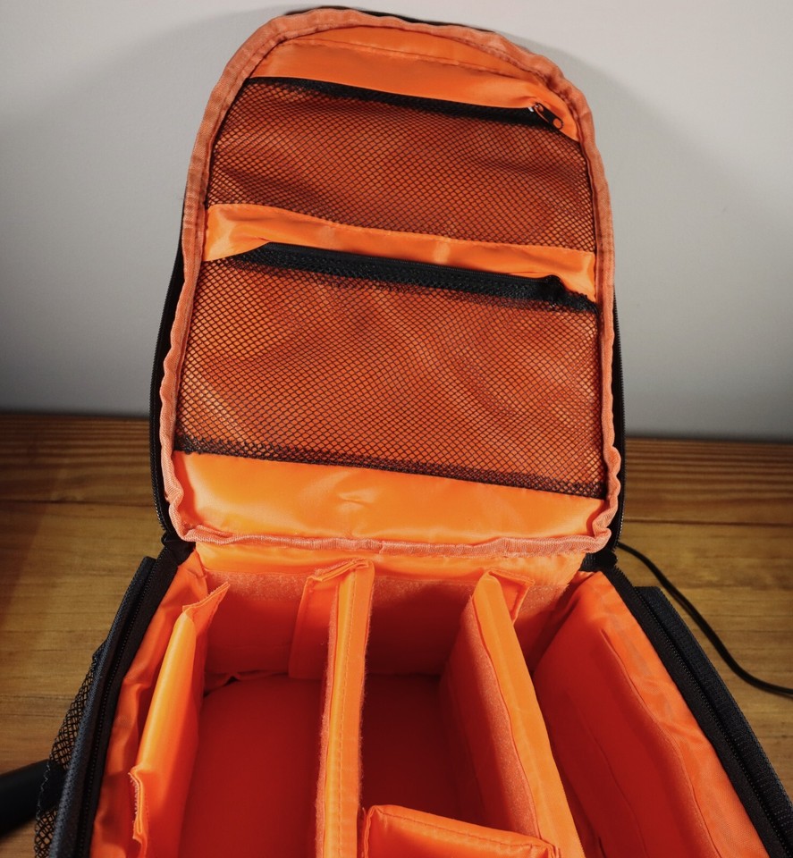 Yesker Camera DSLR Backpack , orange interior, slightly used, 13x10x5 ...